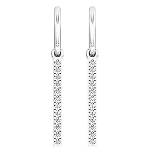 Dazzlingrock Collection 0.25 Carat (ctw) Round White Diamond Vertical Bar French Wire Dangle Earrings for Women in 10K White Gold