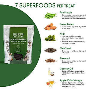 Hypoallergenic Healthy Dog Treats: Plant-Based Vegetarian Dog Snacks w/ Kelp, Sweet Potato, Chia, Flaxseed, Coconut Oil for Skin & Coat, Grain & Gluten-Free Vegan Protein Dog Treats Training, 5 oz