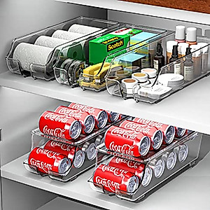 Simple Houseware 2-Pack Front-Loading Beverage Soda Can Organizer Dispenser, Clear