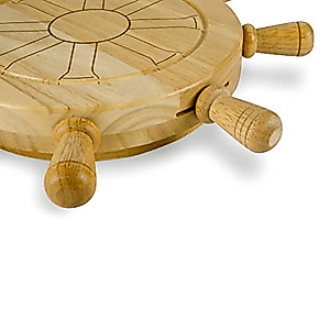 PICNIC TIME TOSCANA - Mariner Cheese Board And Tool Set - Charcuterie Board Set - Wood Cutting Board With Cheese Knives, (Parawood),Brown, Large