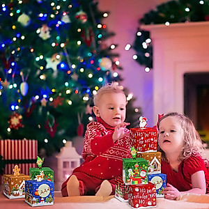 24 Pieces Christmas Gift Boxes 3D Xmas Candy Treat Box for kids Christmas Cookies Boxes Xmas Paper Goody Ornaments Santa Claus Boxes for Xmas Party Favors Supplies Christmas Tree Decoration (Colorful)