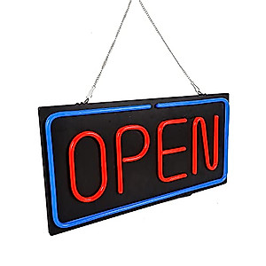 Open Neon Sign,LED Neon Decorative Lights,24x12 Inches Neon Signs for Business, Powered by USB with Power Adapter, Electronic Billboard Ad Board for Walls Store Window Bars Retail Salon Shop