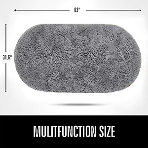 LOCHAS Fluffy Carpet Soft Gray Bedroom Rug Throw Carpets Modern Shaggy Area Rugs for Bedroom Bedside Girls Kids Children Home Decor 2.6' x 5.3'