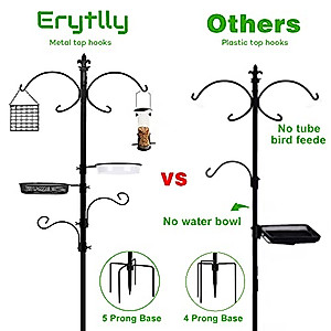 ERYTLLY Bird Feeding Station Bird Feeders Poles Kit Multi Feeder Hanging Kit Premium Bird Bath for Attracting Wild Birds Birdfeeder & Planter Hanger