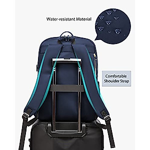 LOVEVOOK Laptop Backpack Women, Stylish Bagpack with USB Charging Port, Travel Notebook Backpack fits 15.6" Computer, for College Work Commute, Blue…