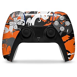 WraptorSkinz Skin Wrap compatible with Sony PS5 DualSense Controller Halloween Ghosts (CONTROLLER NOT INCLUDED)