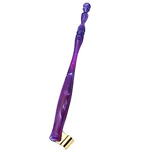 Xiaoyu Calligraphy Oblique Nib Pen Holder, English Calligraphy Pen Nib Holder, Resin Dip Pen Handle Nib Holder with 5 Flat Nibs, Blue and Pruple