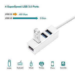 Leya-US Spare Part Portable USB-C/Type-C Male to 4 USB Ports Female HUB Adapter