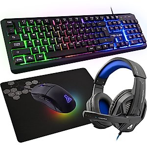 G-LAB Combo Selenium - 4 in 1 Gaming Set - Backlit QWERTY Gaming Keyboard, 3200 DPI Gaming Mouse, Headset Gaming, Non-Slip Mouse Pad – Gamer Pack Compatible with PC/PS4/PS5/Xbox One/Xbox Series X
