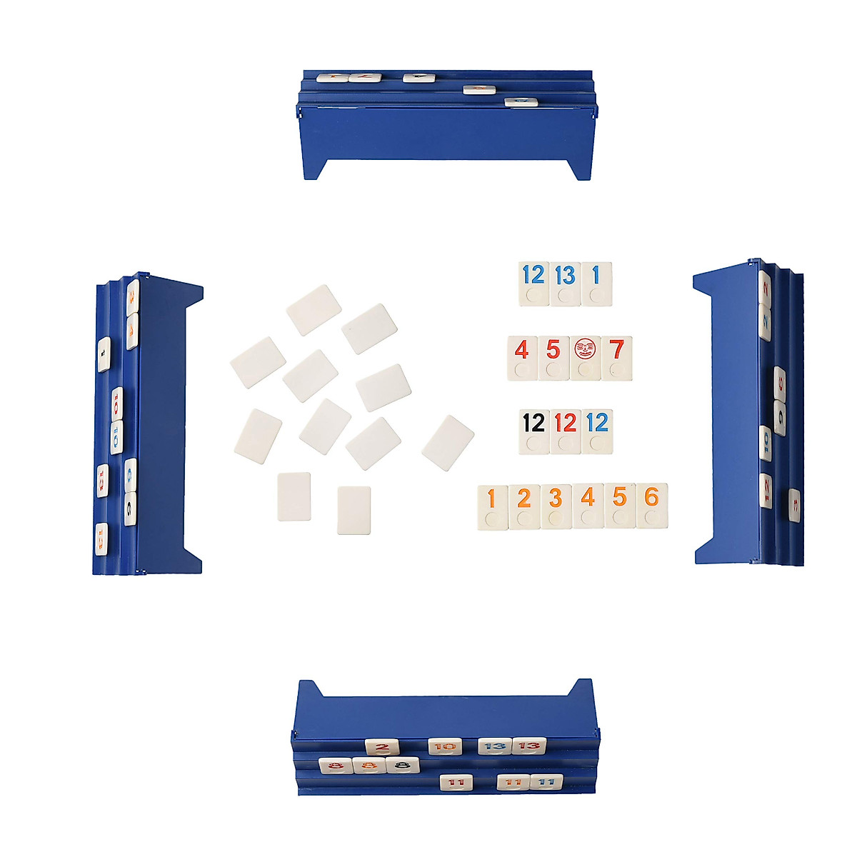 Point Games, Classic Rummy Cube Game, with Full-Size Three Tier Exclusive Folding Playing Racks, 2-4 Players, Great Gift