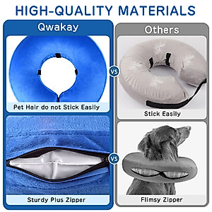 Dog Cone Alternative After Surgery - Soft Dog Cone for Large Dogs - Dog Donut Collar - Inflatable Elizabethan Dog Cone Collar to Stop Licking - Recovery Dog E Collar for Pets - Large(Neck:12"-18")