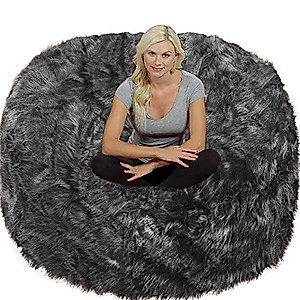 Chill Sack Bean Bag Chair: Giant 6' Memory Foam Furniture Bean Bag - Big Sofa Plush Faux Fur Cover