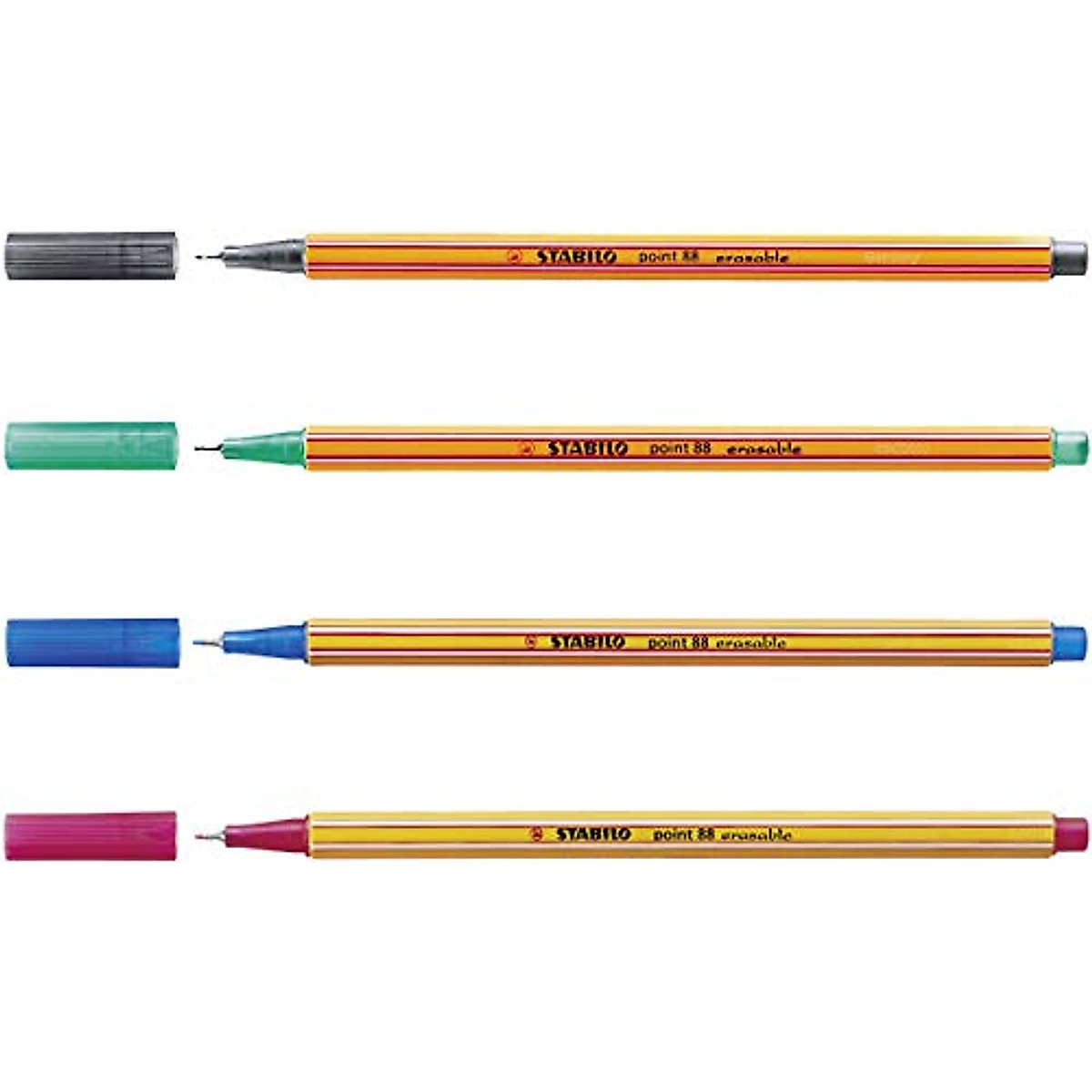 STABILO Fineliner point 88 - Wallet 4 x Erasables + 2 x ink Erasers + 4 Overwriters