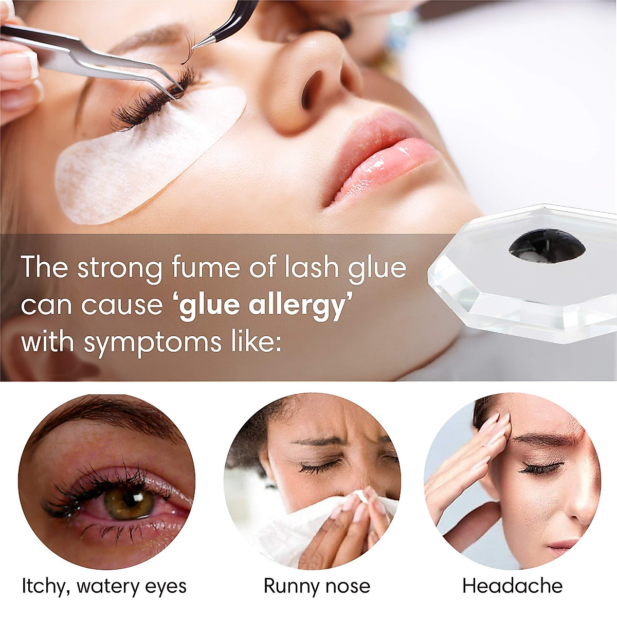 BL Anti-Allergy Gel for Sensitive Eyes | Absorb Fumes & Odor from Lash Adhesive | Prevents lash Glue Allergy Like Runny Nose, Itchiness, Headache | Essential Lash Extension Supplies & Tools