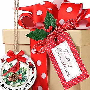 Blulu 24 Pieces Christmas Red Cardinal Picture Frames Ornaments Wooden Cardinal Photo Ornaments I Am Always with You Ornaments for Xmas Tree Decoration Cardinal Sympathy Memorial Gifts