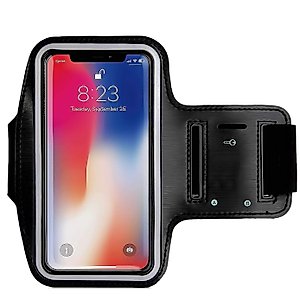 CaseHQ Water Resistant Cell Phone Armband Case Compatible Phone iPhone 11, 11 Pro, 11 Pro Max, X, Xs, Xs Max, Xr, 8, 7, 6, Plus Galaxy S10, S9, S8, S7, Plus Sizes and More. Adjustable Band & Key Slot