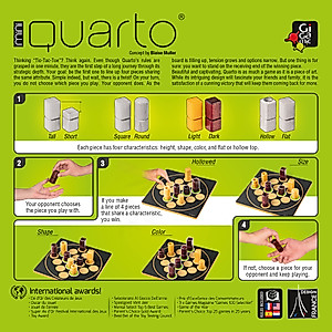 Quarto Mini | Travel-Friendly Strategy Game for Adults and Families | Ages 8+ | 2 Players | 15 Minutes
