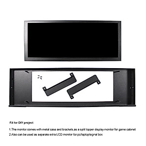 VSDISPLAY 12.3" 12.3 inch VS123ZJ01A 1920x720 700nit IPS Gaming Monitor, with HD-MI USB VGA Port,Dual Speakers,Metal Shell,for DIY Marquee Cabinet Split Screen