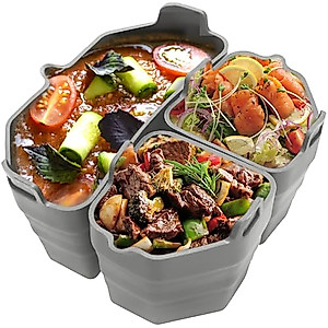 Slow Cooker Liners Divider, Crock Pot Liners Divider Insert Reusable Silicone Cooking Liner Dishwasher Safe, Fit 4QT to 5QT for Slow Cooker Crockpot, Grey