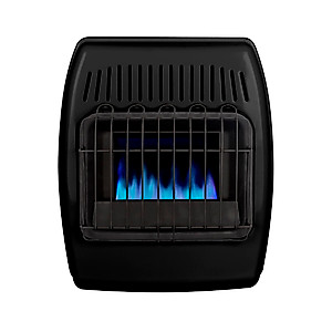 Dyna-Glo IBF10PMDG-4 10,000 BTU Liquid Propane Blue Flame Ice House Vent Free Wall Heater, Black
