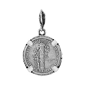 Sterling Silver Dime Bezel 18 mm Coins Prong Back Illusion Edge 10 cent Coin NOT Included