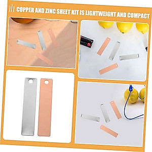 KOMBIUDA 8 Pairs Zinc Strip for Fruit Battery Experiment Copper Zinc Plates Experiment Supplies Electrode Strip for Electroplating Zinc