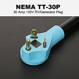 CircleCord 30 Amp to 110V Adapter Generator Power Cord and NEMA TT-30P to L14-30R Adapter Cord