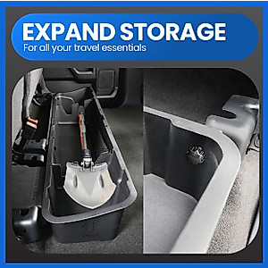 Tyger Auto Rear Underseat Storage Box TG-CB5F2228 Compatible with 2015-2024 Ford F-150; 2017-2023 F-250/F-350/F-450/F-550 Super Duty | Crew Cab | Black Organizer