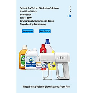 Handheld Steam Fogger Sprayer Gun Spray Machine Nano Electric Sanitizing Atomizer, Light Portable Cordless Intelligent Rechargeable Sterilizek For Home,Office,School,Garden, Indoor And Outdoor (White)