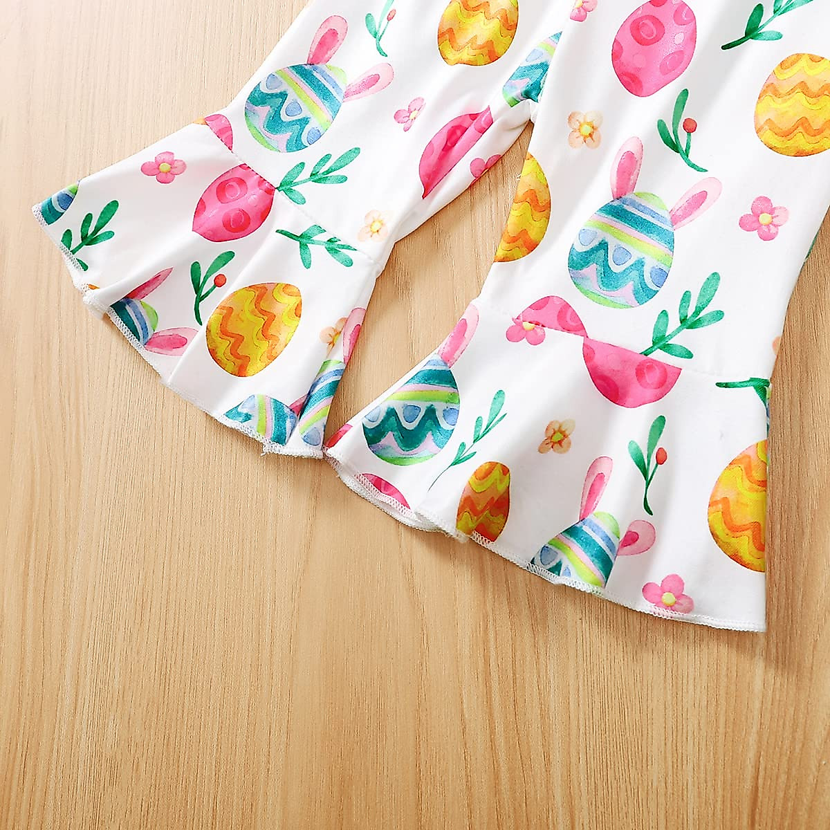 MoryGooder Baby Girl My 1st Easter Outfit Newborn Easter Bell Bottom Outfit (Pink,0-3 Months)