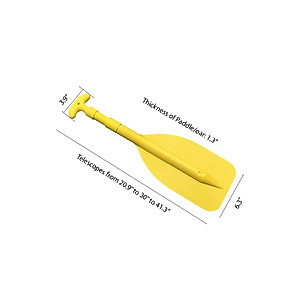 Pactrade Marine Boat Kayak Canoe Rafting Jet Ski Tube Yellow Plastic Telescopic Aluminum Mini Oar Paddle Extended from 20'' to 41.3" Boat Accessories for Kids and Adults