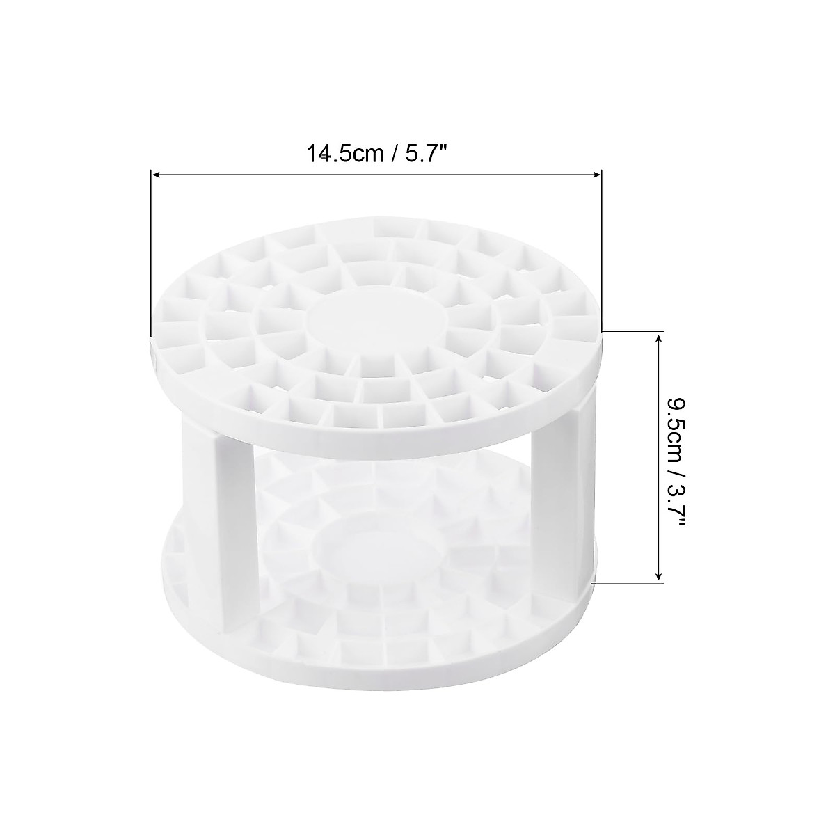 PATIKIL 2pcs Paint Brush Holder, Paint Brush Storage Organizer 49 Holes Plastic Paint Storage Desk Stand Round for Artist Desk Makeup Pencil, White