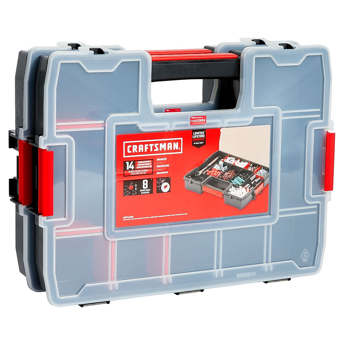 CRAFTSMAN Tool Organizer, 2-Packs with 14-Compartments, Lid Includes Secure Latch (CMST60944M)