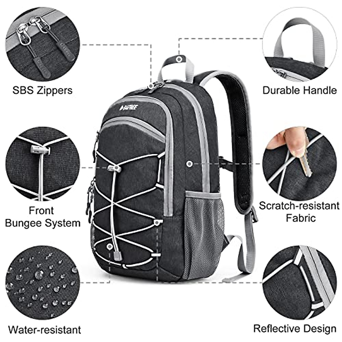 G4Free 12L Mini Hiking Daypack, Small Hiking Backpack Compact Outdoor Shoulder Backpack for Travel Cycling