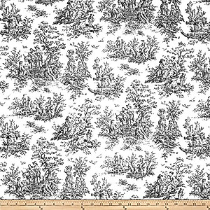 Premier Prints Jamestown Toile Black, Fabric by the Yard