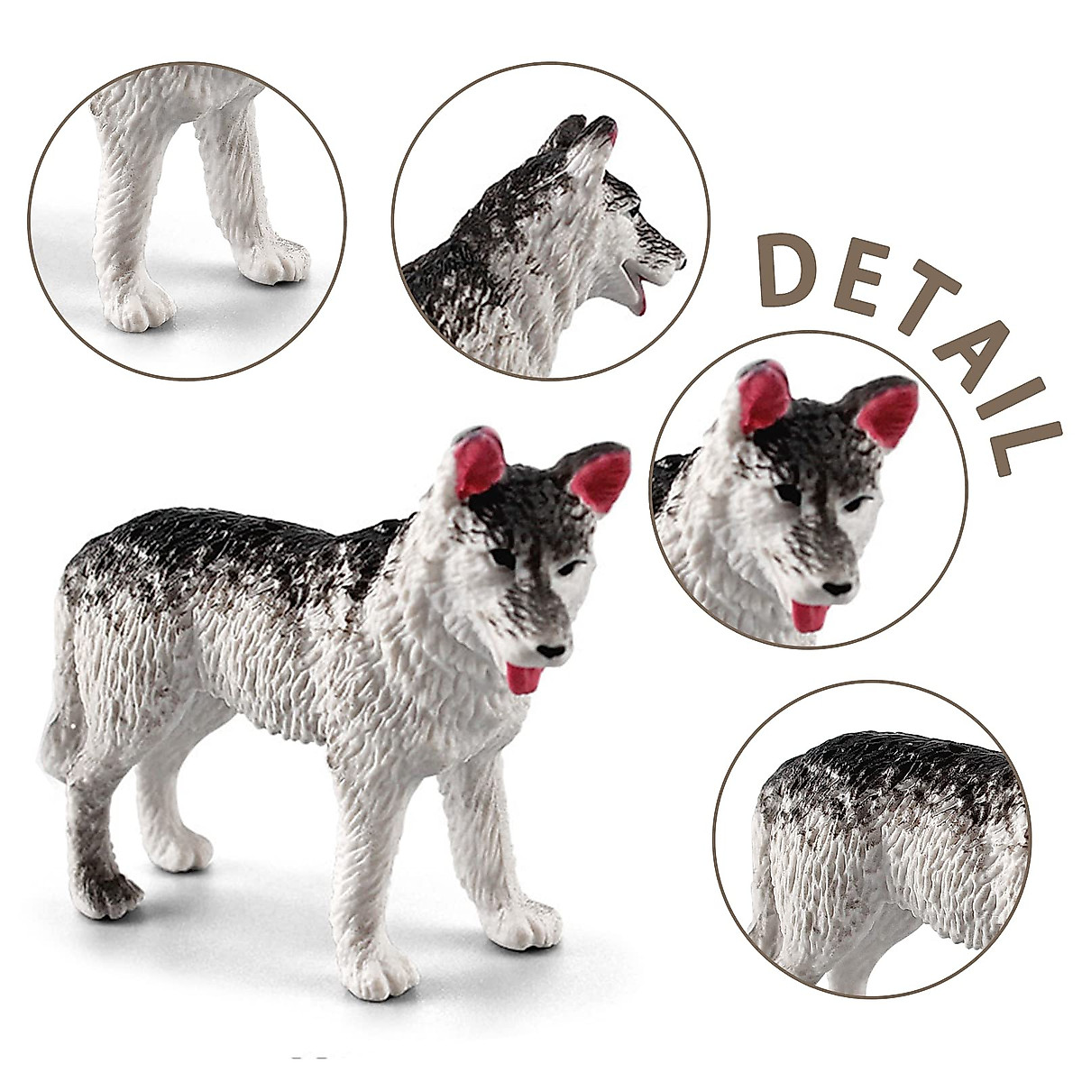 iqipets Arctic Animal Model Sets 7 PCS Mini Polar Bear Killer Whale Reindeer Seal Figurines for Kids Toys Christmas Birthday Gifts