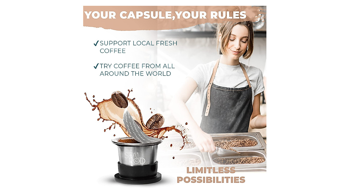 SEAL POD Reusable Nespresso Pods - Stainless Steel & Refillable