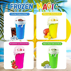 Nenkarn Slushy Maker Cup, Upgrade 17oz/500ml Slushie Cup, Quick Frozen Magic Cup, Double Layers Slushie Maker Cup, Cool Stuff Birthday Gifts for Kids (Rose)