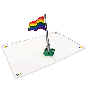 iGifts And Cards Awesome Pride Rainbow Flag 3D Pop Up Greeting Card – Gay Gift For Husband, Lesbian Present For Wife, Support For LGBTQIA Month, Unique LGBT Birthday Celebration, 6"X8"