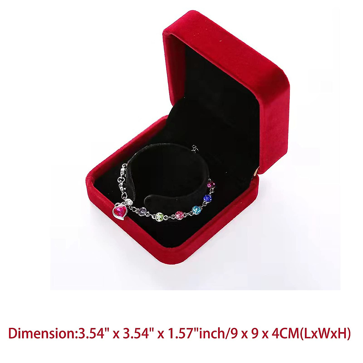 FAYADA Velvet Bangle Gift Box Red Bracelet Box Display Jewelry Box Jewelry Storage Case for Wedding, Proposal, Birthday and Anniversary