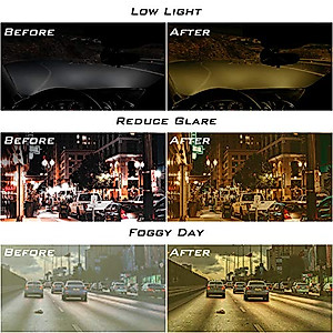 KastKing Polarized Night Vision Driving Glasses for Men and Women, Modern Wayfair Design,Yellow Lens