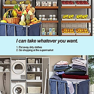 XIJIXILI Laundry Basket with Wheels,Heavy Duty Commercial Laundry Cart 12 Bushel (400L) Large Industrial Rolling Laundry Cart Hamper with Removable Liner Bag 300 LBS Weight Capacity