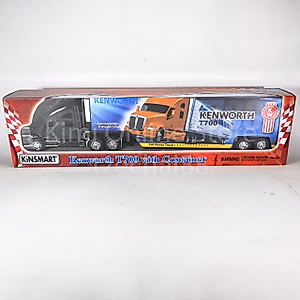 KiNSMART Kenworth T700 Container Truck 1:68 Die Cast Metal Model Toy Truck Black