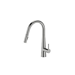 Bath Royale Modern Kitchen Faucet with Pull Out Spray - Single Control, All Metal, Stainless Steel