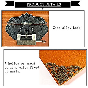 WINGOFFLY® Medium Wooden Treasure Box Trunk Box Stash Boxes for Jewelry Storage Cards Collection Gifts and Home Decoration, Blank