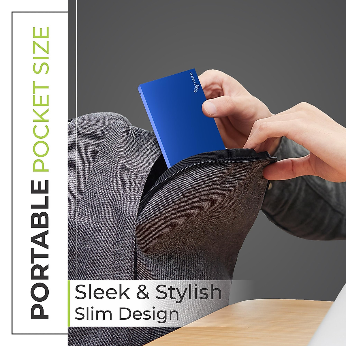 SUHSAI External Portable Hard Drive 1TB USB 2.0 HDD Storage and Backup Hard Disk Memory Expansion – Ultra Slim 2.5” Harddrive Compatible with PC, MAC, Laptop, Desktop Computer (Blue)