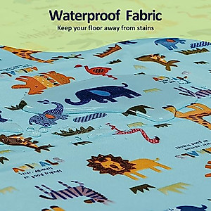 2-Pack Baby Splat Mat for Under High Chair,50” x 50” ASKIZ Splash Mat, Waterproof and Washable Spill Mat for Kids, Anti-Slip Floor Square Playtime Mats for Under Toddler Table