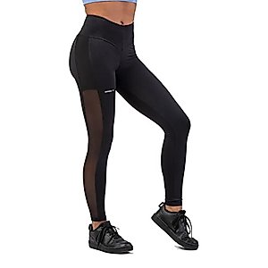 NEBBIA Black Mesh Design Leggings Breathe 401