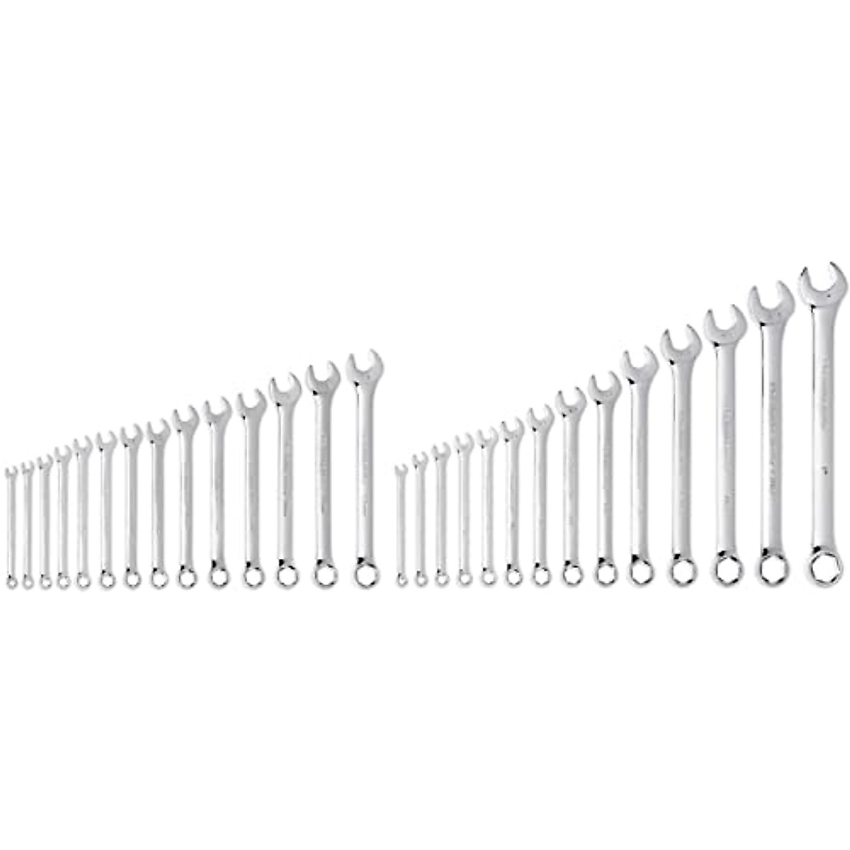 GEARWRENCH 28 Pc. 6 Pt. Combination Wrench Set, SAE/Metric - 81923, Chrome