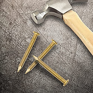 Hardware Philosophy Pure Brass Nails, 0.6 Inch, Bag of 100 - Architectural, Interior Design, Doors, Furniture Cabinet Customization Hardware